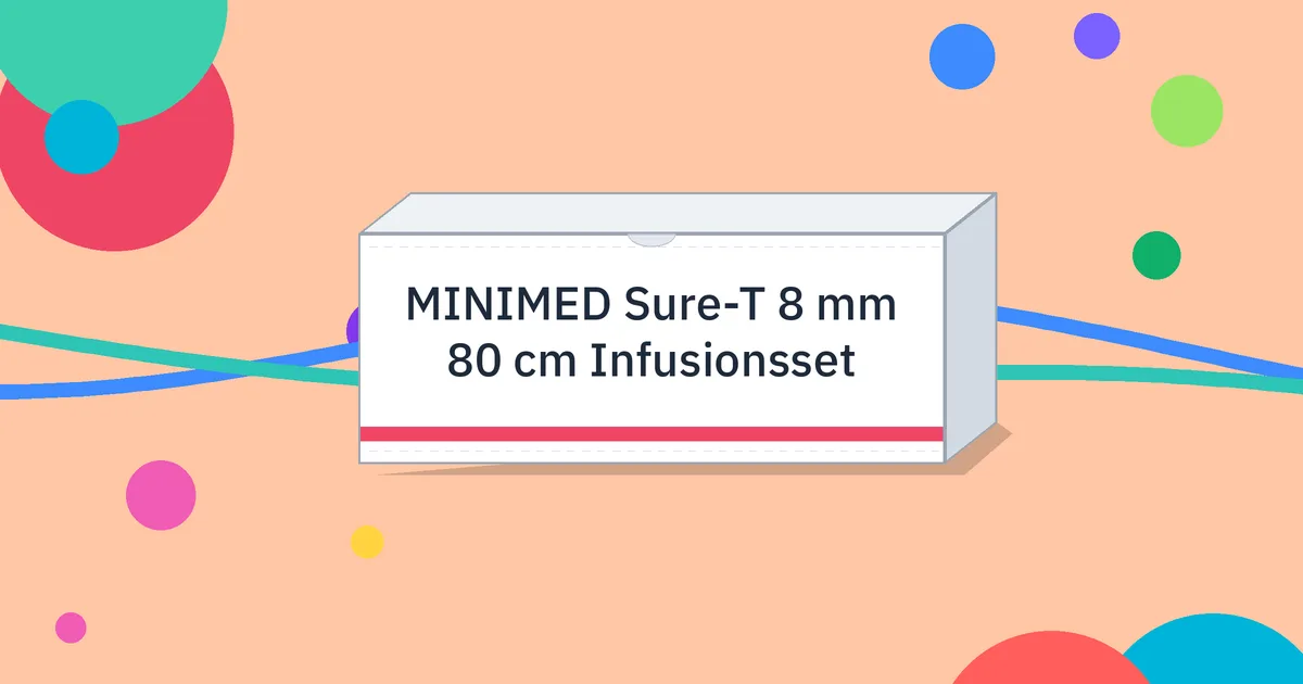 Symbolbild: Packung mit der Aufschrift MINIMED Sure-T 8 mm 80 cm Infusionsset (PZN 16333040) – Verfügbarkeit und Bezug in Apotheken in Frankfurt am Main
