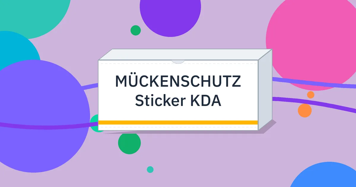 Symbolbild: Packung mit der Aufschrift MÜCKENSCHUTZ Sticker KDA (PZN 15319138) – Verfügbarkeit und Bezug in Apotheken in Frankfurt am Main