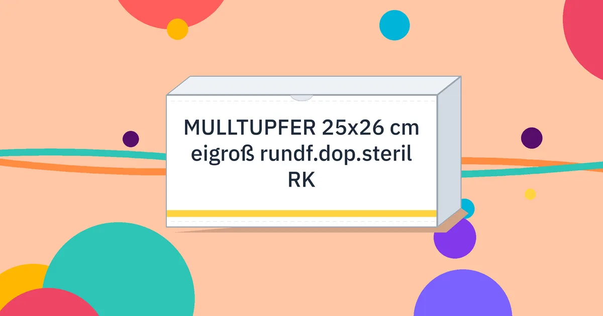 Symbolbild: Packung mit der Aufschrift MULLTUPFER 25x26 cm eigroß rundf.dop.steril RK (PZN 13165145) – Verfügbarkeit und Bezug in Apotheken in Frankfurt am Main
