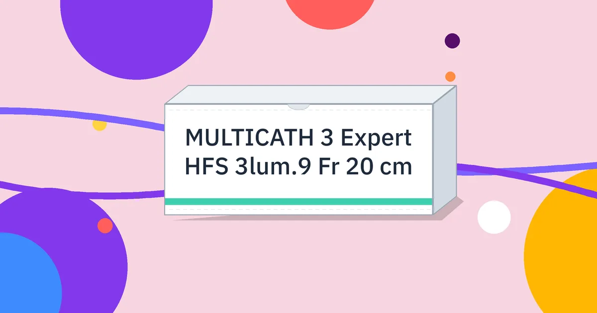 Symbolbild: Packung mit der Aufschrift MULTICATH 3 Expert HFS 3lum.9 Fr 20 cm (PZN 14339245) – Verfügbarkeit und Bezug in Apotheken in Frankfurt am Main