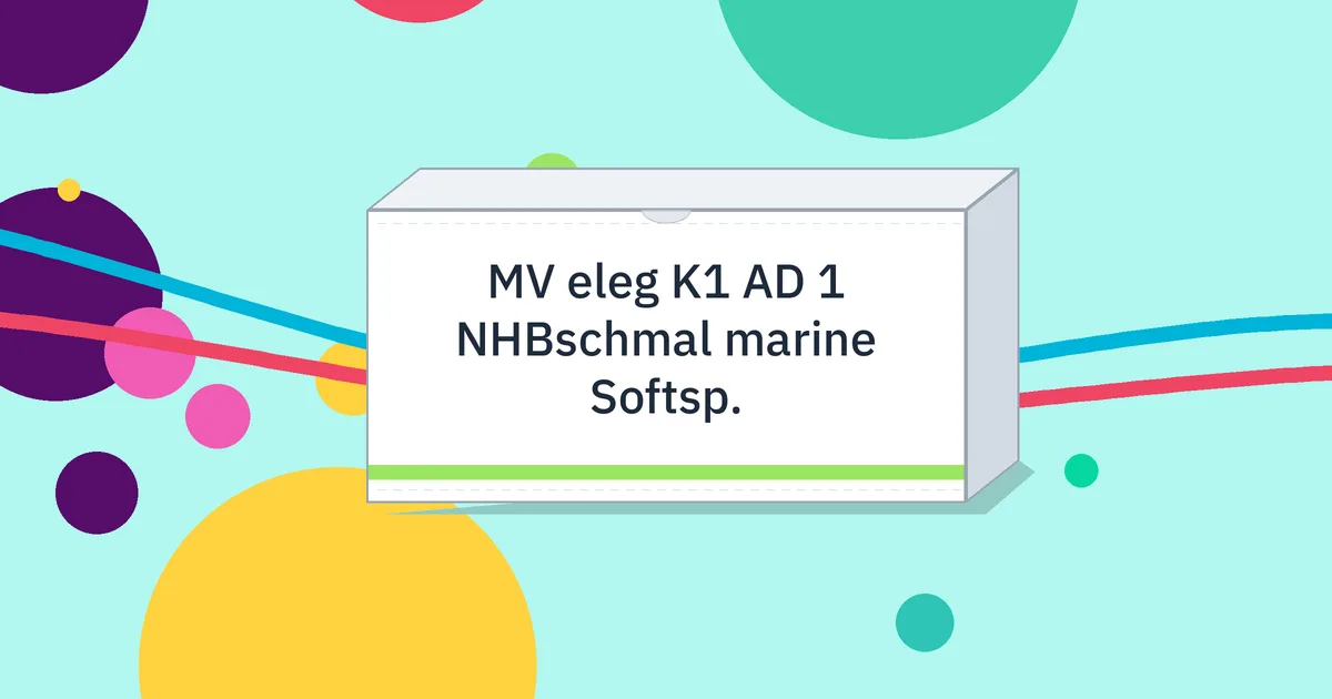 Symbolbild: Packung mit der Aufschrift MV eleg K1 AD 1 NHBschmal marine Softsp. (PZN 15674069) – Verfügbarkeit und Bezug in Apotheken in Frankfurt am Main