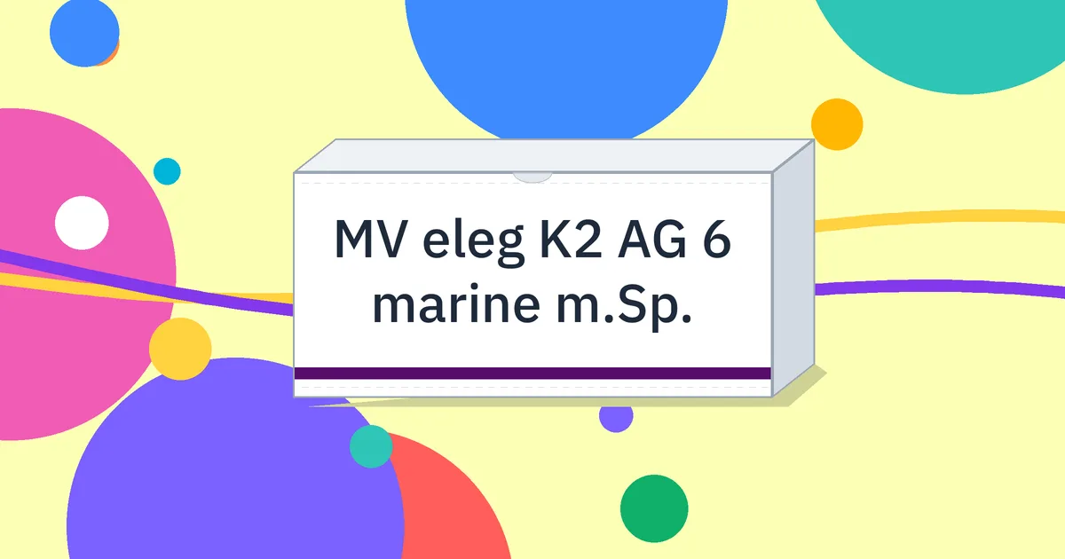 Symbolbild: Packung mit der Aufschrift MV eleg K2 AG 6 marine m.Sp. (PZN 14612669) – Verfügbarkeit und Bezug in Apotheken in Frankfurt am Main