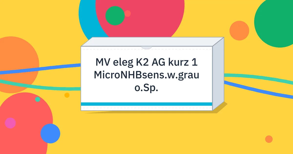 Symbolbild: Packung mit der Aufschrift MV eleg K2 AG kurz 1 MicroNHBsens.w.grau o.Sp. (PZN 18927217) – Verfügbarkeit und Bezug in Apotheken in Frankfurt am Main
