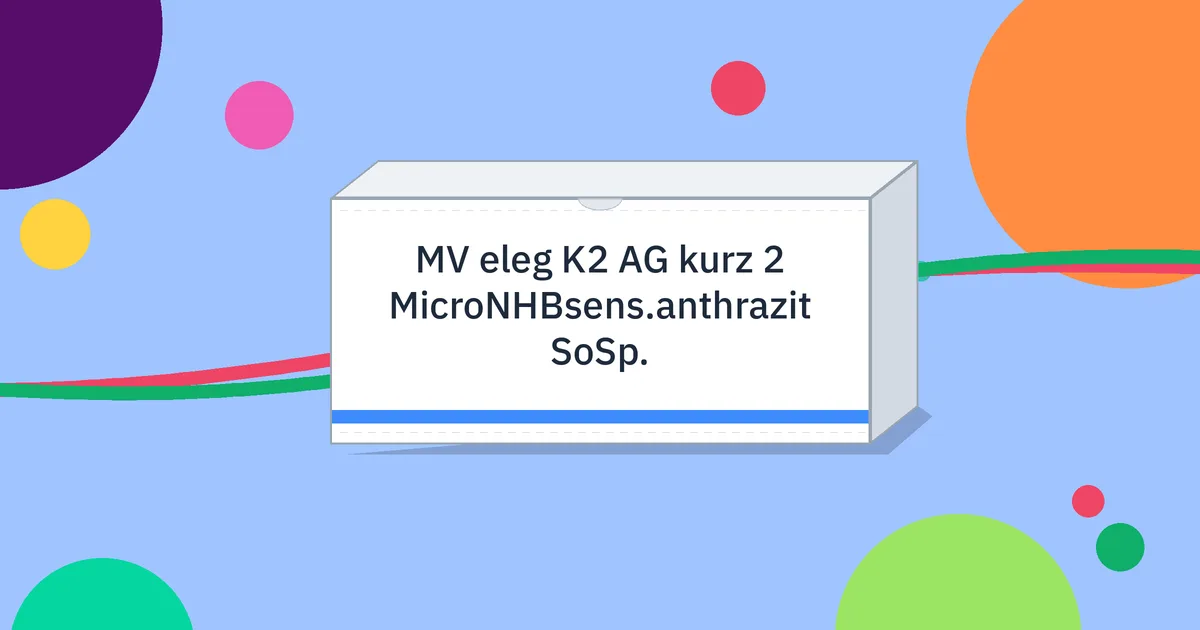 Symbolbild: Packung mit der Aufschrift MV eleg K2 AG kurz 2 MicroNHBsens.anthrazit SoSp. (PZN 16071172) – Verfügbarkeit und Bezug in Apotheken in Frankfurt am Main