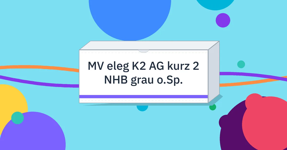 Symbolbild: Packung mit der Aufschrift MV eleg K2 AG kurz 2 NHB grau o.Sp. (PZN 18925307) – Verfügbarkeit und Bezug in Apotheken in Frankfurt am Main