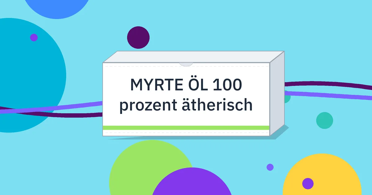 Symbolbild: Packung mit der Aufschrift MYRTE ÖL 100 prozent ätherisch (PZN 07204786) – Verfügbarkeit und Bezug in Apotheken in Frankfurt am Main