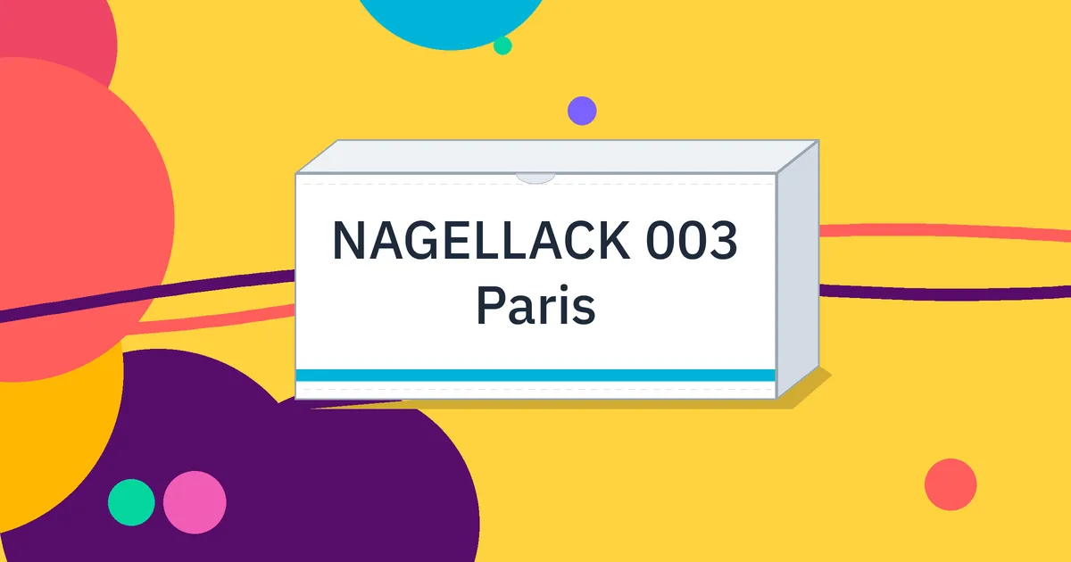 Symbolbild: Packung mit der Aufschrift NAGELLACK 003 Paris (PZN 10849653) – Verfügbarkeit und Bezug in Apotheken in Frankfurt am Main