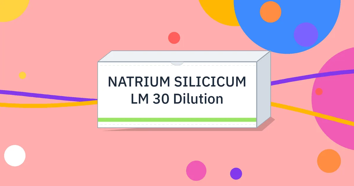 Symbolbild: Packung mit der Aufschrift NATRIUM SILICICUM LM 30 Dilution (PZN 09430245) – Verfügbarkeit und Bezug in Apotheken in Frankfurt am Main