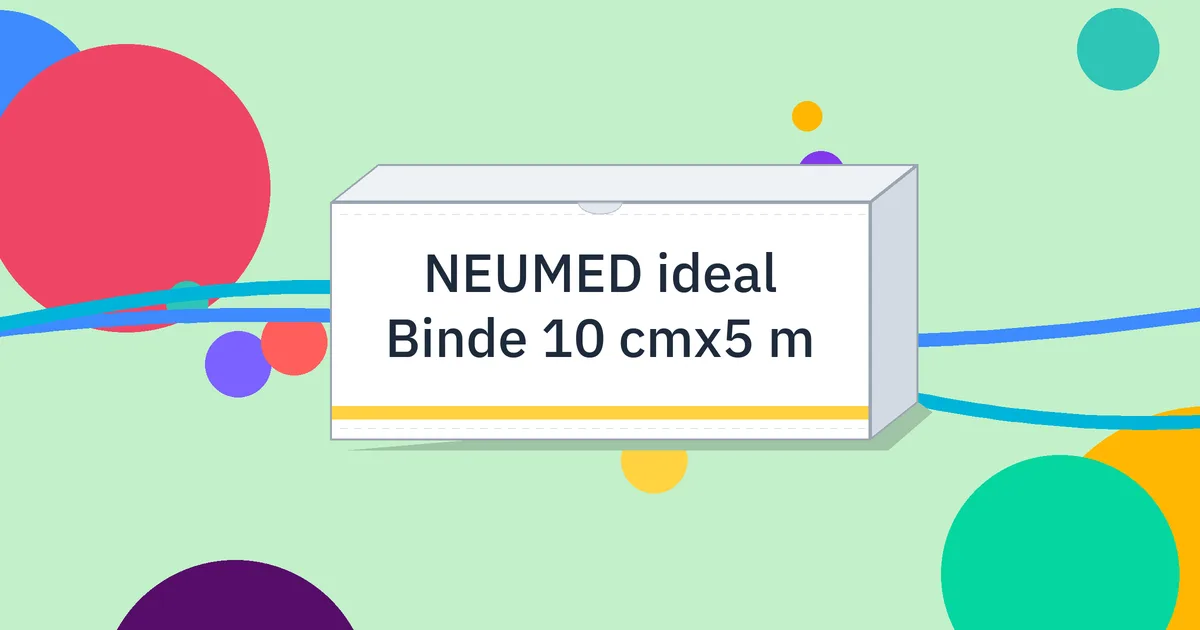 Symbolbild: Packung mit der Aufschrift NEUMED ideal Binde 10 cmx5 m (PZN 20398186) – Verfügbarkeit und Bezug in Apotheken in Frankfurt am Main