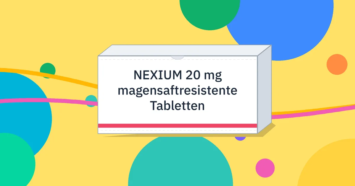Symbolbild: Packung mit der Aufschrift NEXIUM 20 mg magensaftresistente Tabletten (PZN 09713227) – Verfügbarkeit und Bezug in Apotheken in Frankfurt am Main