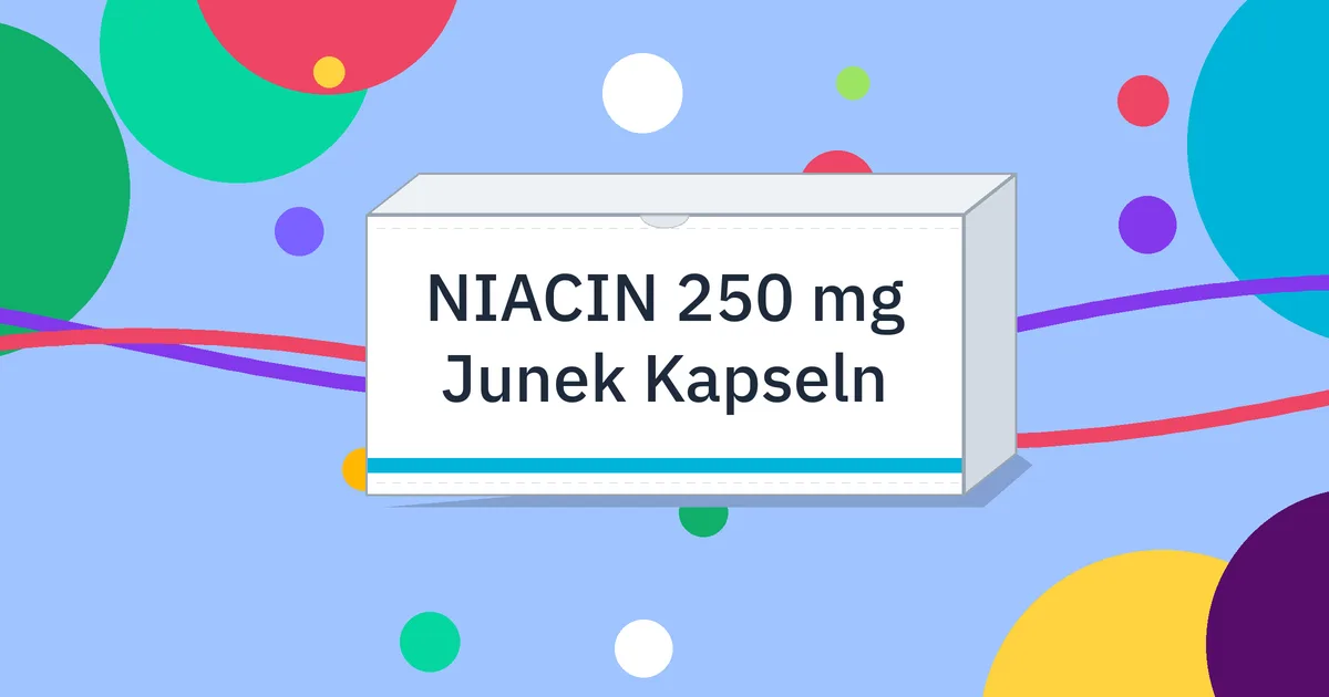 Symbolbild: Packung mit der Aufschrift NIACIN 250 mg Junek Kapseln (PZN 13578551) – Verfügbarkeit und Bezug in Apotheken in Frankfurt am Main