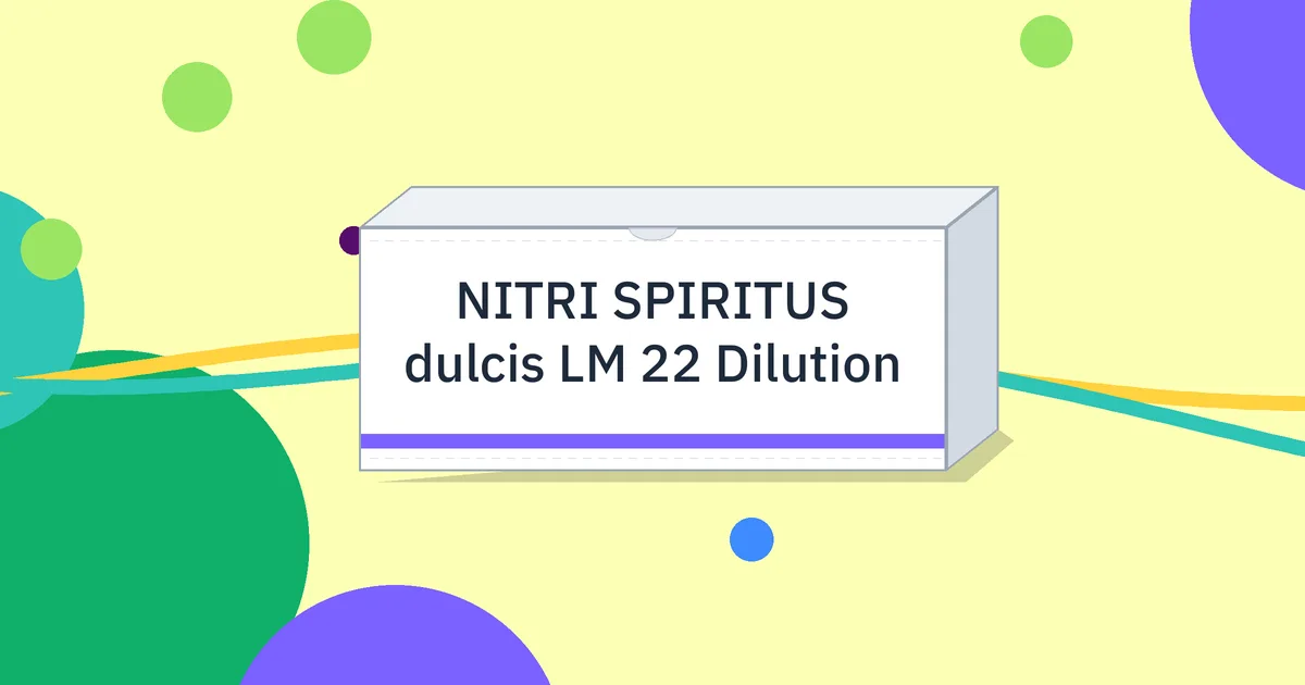 Symbolbild: Packung mit der Aufschrift NITRI SPIRITUS dulcis LM 22 Dilution (PZN 13619706) – Verfügbarkeit und Bezug in Apotheken in Frankfurt am Main
