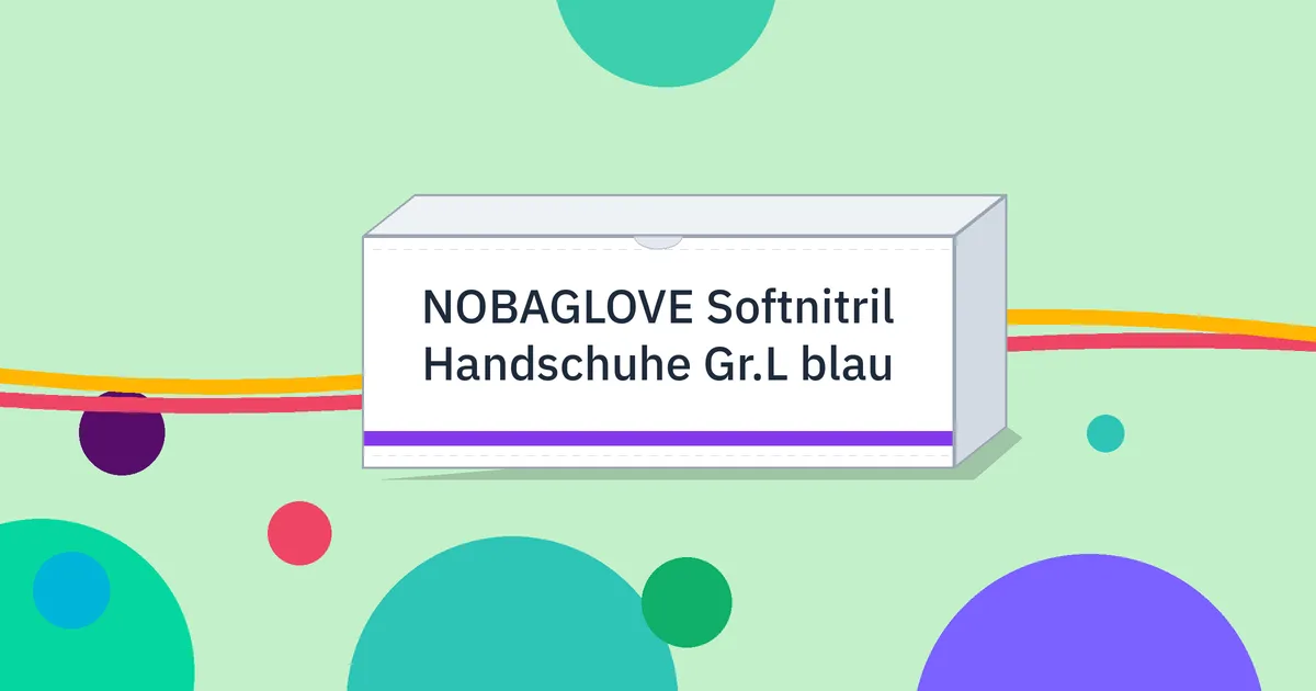Symbolbild: Packung mit der Aufschrift NOBAGLOVE Softnitril Handschuhe Gr.L blau (PZN 07421911) – Verfügbarkeit und Bezug in Apotheken in Frankfurt am Main