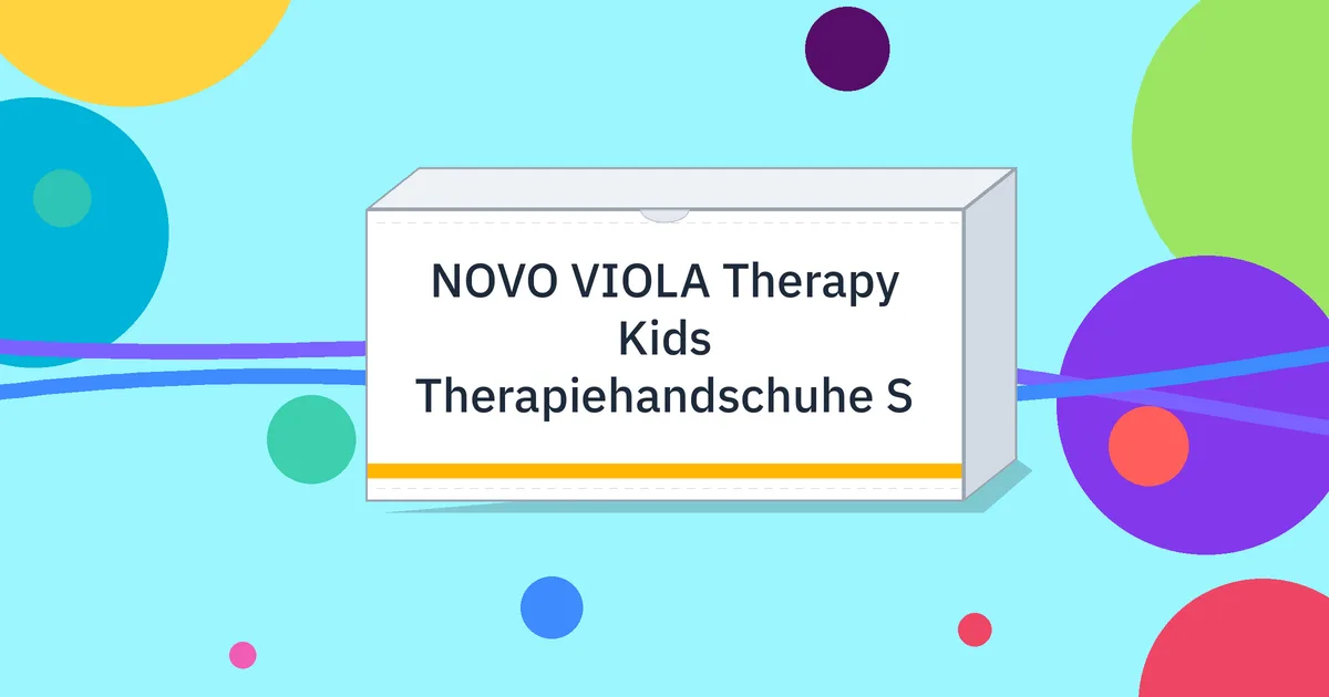 Symbolbild: Packung mit der Aufschrift NOVO VIOLA Therapy Kids Therapiehandschuhe S (PZN 19536370) – Verfügbarkeit und Bezug in Apotheken in Frankfurt am Main