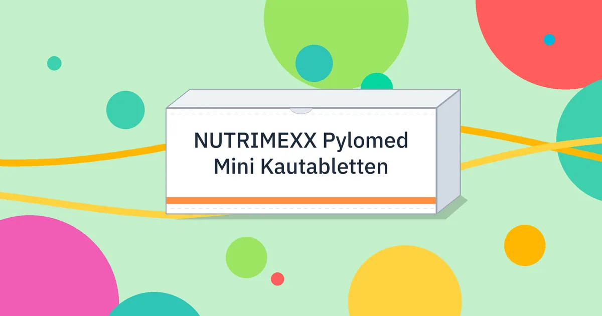 Symbolbild: Packung mit der Aufschrift NUTRIMEXX Pylomed Mini Kautabletten (PZN 16388472) – Verfügbarkeit und Bezug in Apotheken in Frankfurt am Main