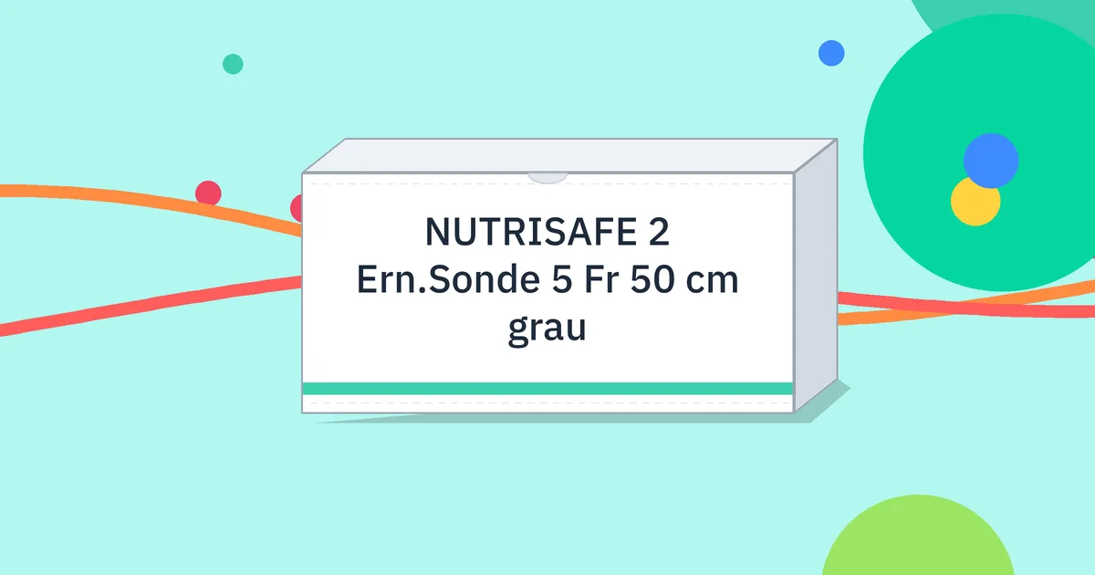 Symbolbild: Packung mit der Aufschrift NUTRISAFE 2 Ern.Sonde 5 Fr 50 cm grau (PZN 06847312) – Verfügbarkeit und Bezug in Apotheken in Frankfurt am Main