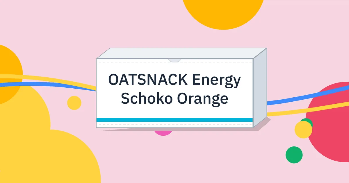 Symbolbild: Packung mit der Aufschrift OATSNACK Energy Schoko Orange (PZN 03215190) – Verfügbarkeit und Bezug in Apotheken in Frankfurt am Main