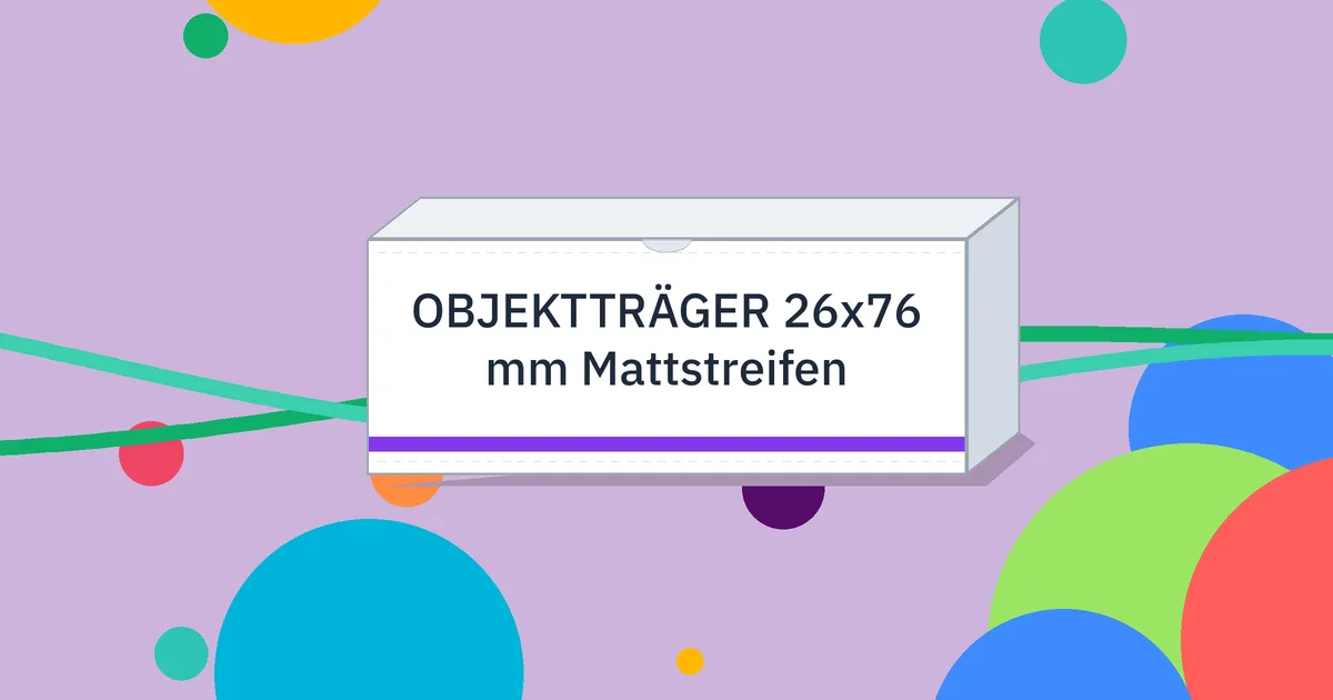 Symbolbild: Packung mit der Aufschrift OBJEKTTRÄGER 26x76 mm Mattstreifen (PZN 01040728) – Verfügbarkeit und Bezug in Apotheken in Frankfurt am Main