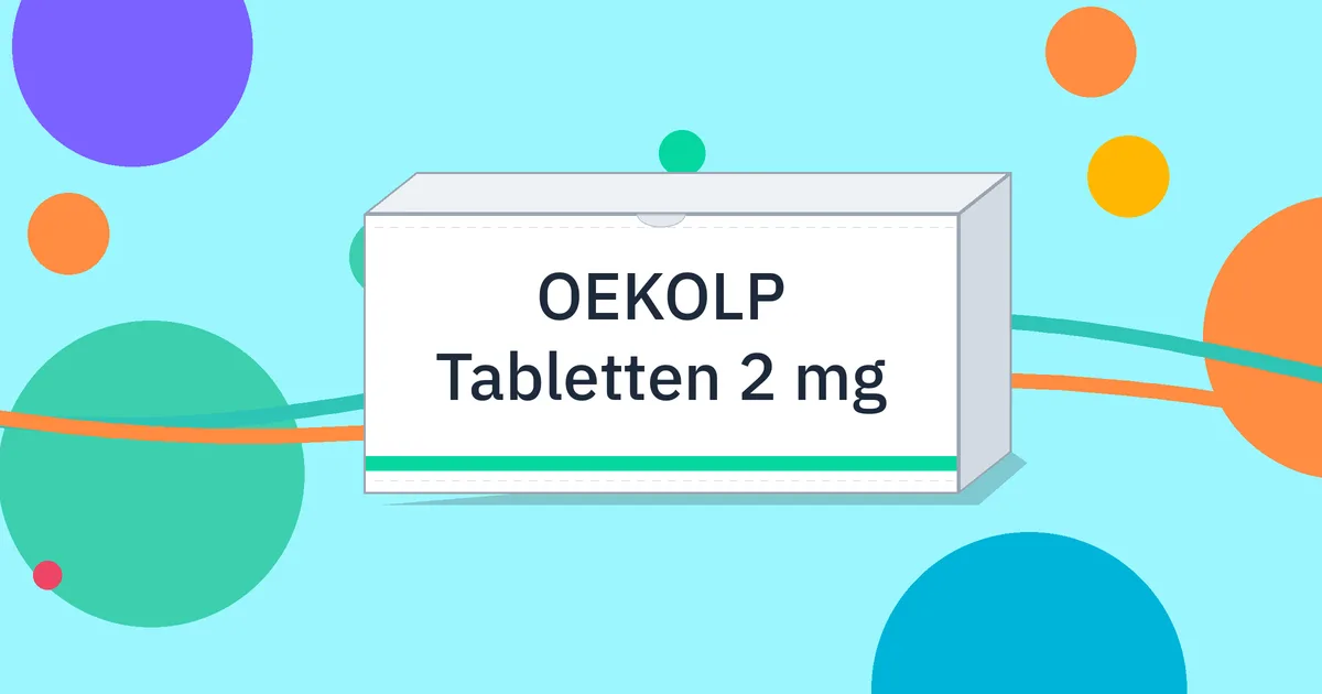 Symbolbild: Packung mit der Aufschrift OEKOLP Tabletten 2 mg (PZN 06884945) – Verfügbarkeit und Bezug in Apotheken in Frankfurt am Main