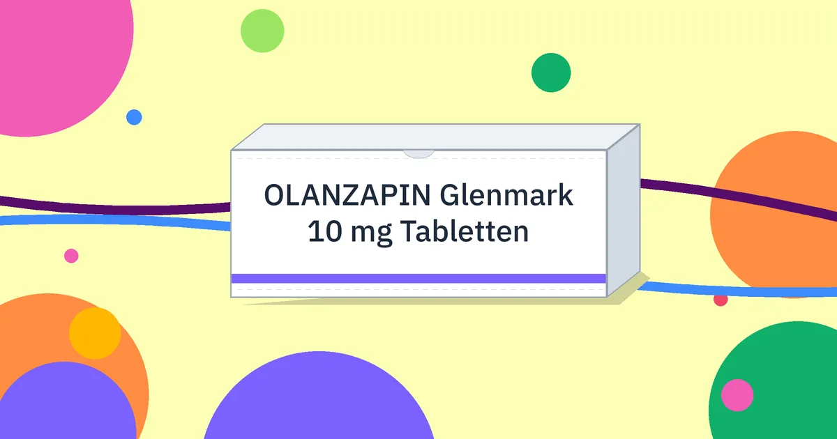 Symbolbild: Packung mit der Aufschrift OLANZAPIN Glenmark 10 mg Tabletten (PZN 20626664) – Verfügbarkeit und Bezug in Apotheken in Frankfurt am Main