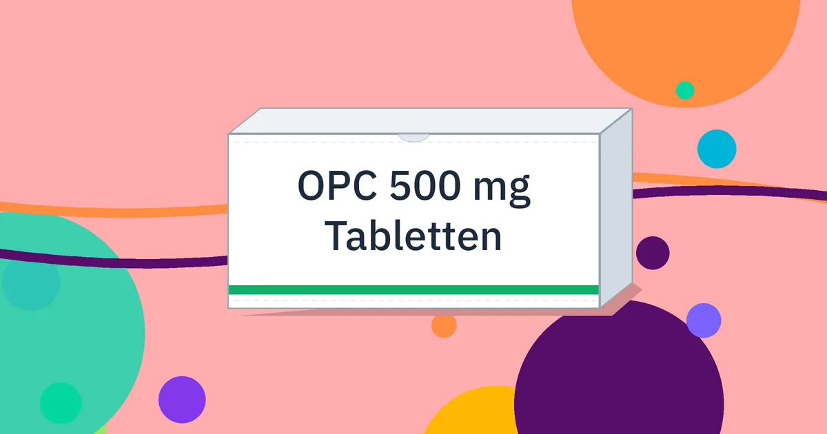 Symbolbild: Packung mit der Aufschrift OPC 500 mg Tabletten (PZN 18487238) – Verfügbarkeit und Bezug in Apotheken in Frankfurt am Main