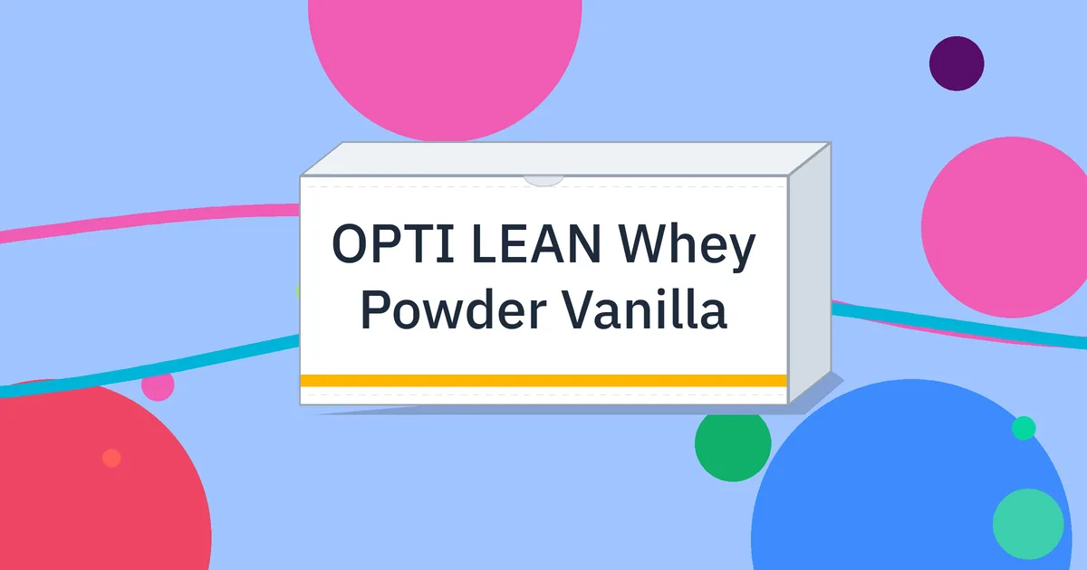 Symbolbild: Packung mit der Aufschrift OPTI LEAN Whey Powder Vanilla (PZN 13585048) – Verfügbarkeit und Bezug in Apotheken in Frankfurt am Main