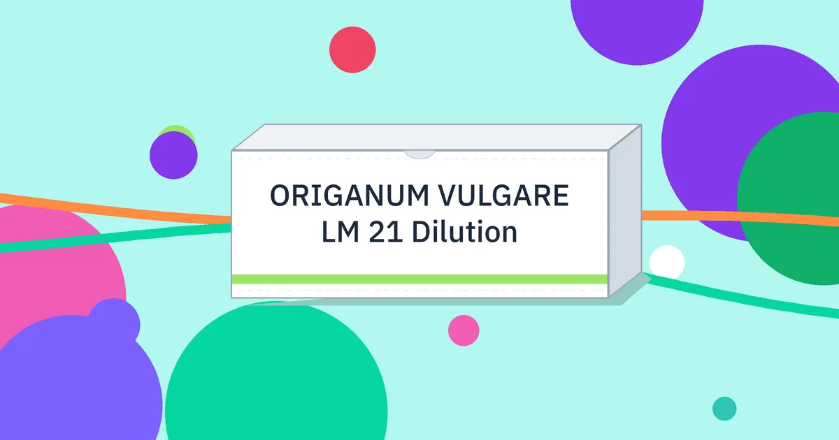 Symbolbild: Packung mit der Aufschrift ORIGANUM VULGARE LM 21 Dilution (PZN 12973162) – Verfügbarkeit und Bezug in Apotheken in Frankfurt am Main