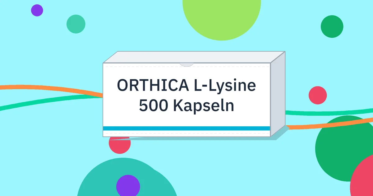 Symbolbild: Packung mit der Aufschrift ORTHICA L-Lysine 500 Kapseln (PZN 13859853) – Verfügbarkeit und Bezug in Apotheken in Frankfurt am Main