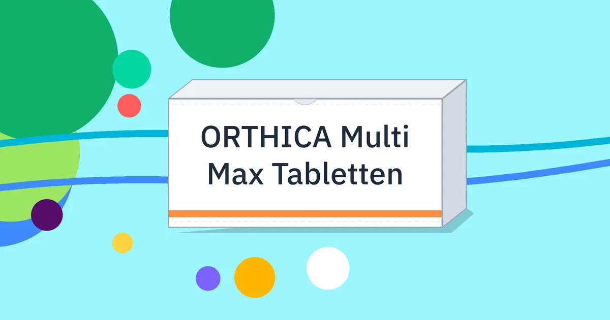 Symbolbild: Packung mit der Aufschrift ORTHICA Multi Max Tabletten (PZN 13860187) – Verfügbarkeit und Bezug in Apotheken in Frankfurt am Main