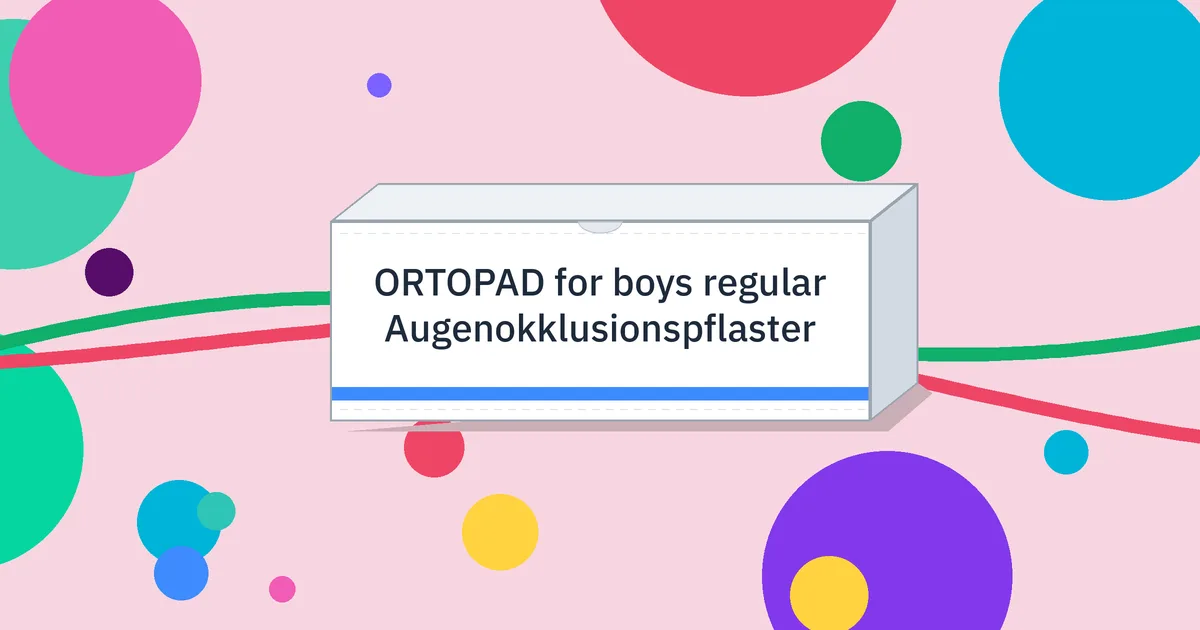Symbolbild: Packung mit der Aufschrift ORTOPAD for boys regular Augenokklusionspflaster (PZN 02876995) – Verfügbarkeit und Bezug in Apotheken in Frankfurt am Main