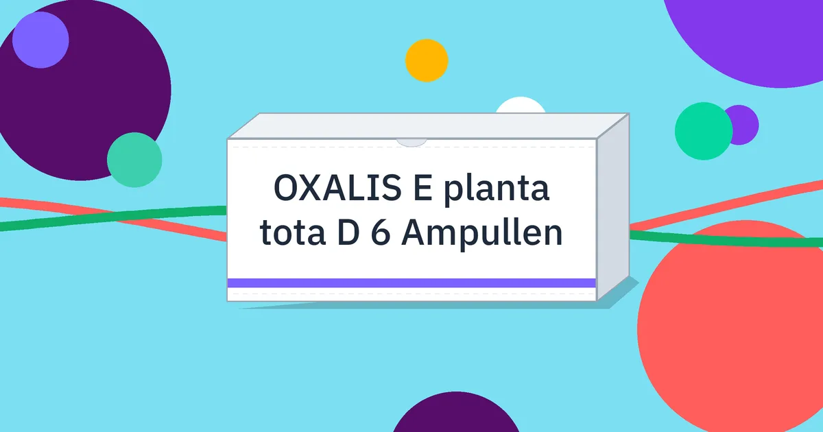 Symbolbild: Packung mit der Aufschrift OXALIS E planta tota D 6 Ampullen (PZN 02890920) – Verfügbarkeit und Bezug in Apotheken in Frankfurt am Main