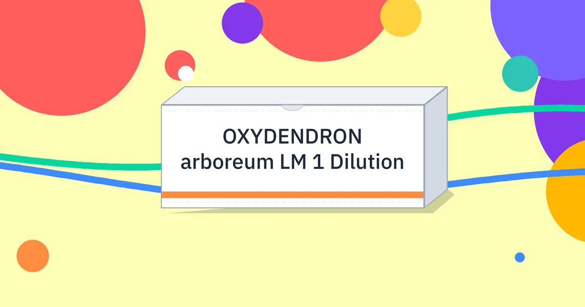 Symbolbild: Packung mit der Aufschrift OXYDENDRON arboreum LM 1 Dilution (PZN 13629260) – Verfügbarkeit und Bezug in Apotheken in Frankfurt am Main