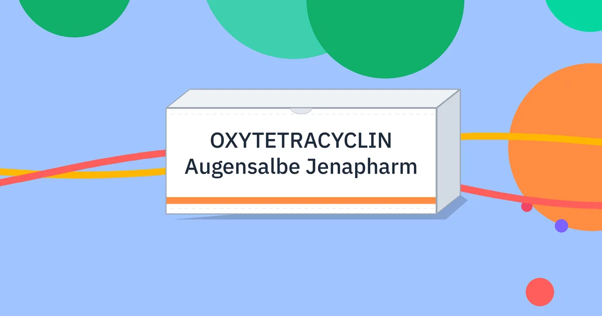 Symbolbild: Packung mit der Aufschrift OXYTETRACYCLIN Augensalbe Jenapharm (PZN 03524519) – Verfügbarkeit und Bezug in Apotheken in Frankfurt am Main