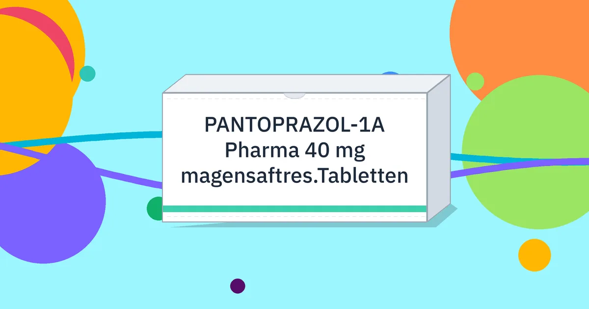 Symbolbild: Packung mit der Aufschrift PANTOPRAZOL-1A Pharma 40 mg magensaftres.Tabletten (PZN 00939533) – Verfügbarkeit und Bezug in Apotheken in Frankfurt am Main