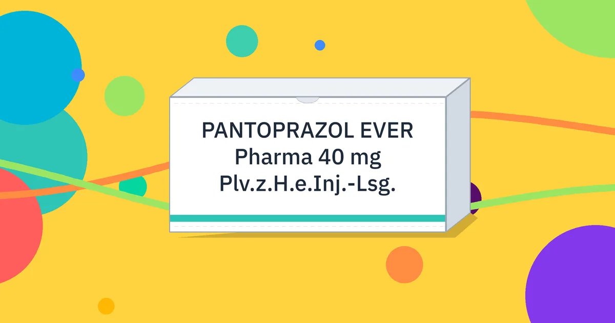 Symbolbild: Packung mit der Aufschrift PANTOPRAZOL EVER Pharma 40 mg Plv.z.H.e.Inj.-Lsg. (PZN 18790853) – Verfügbarkeit und Bezug in Apotheken in Frankfurt am Main