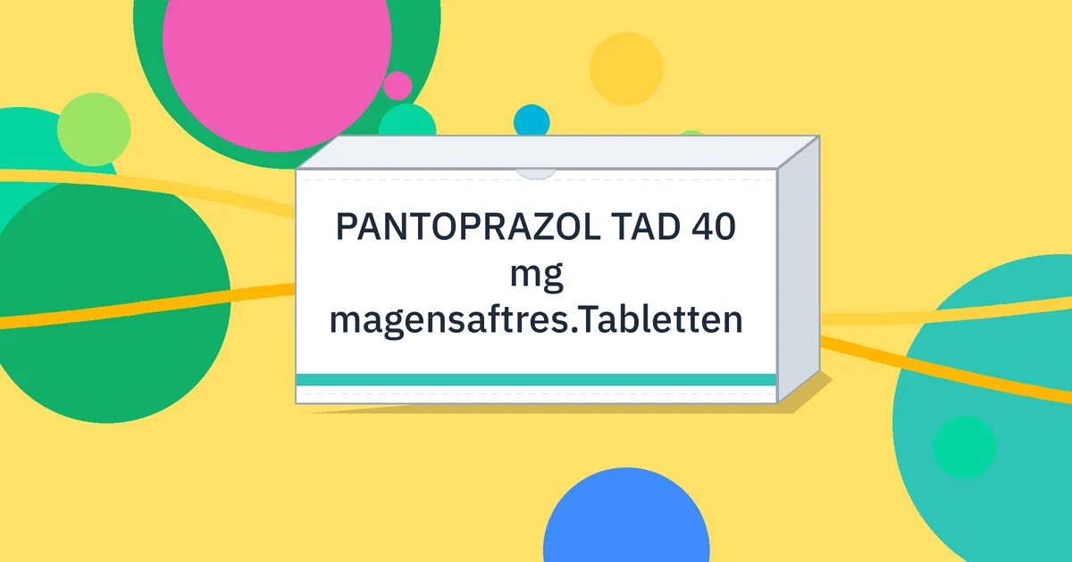 Symbolbild: Packung mit der Aufschrift PANTOPRAZOL TAD 40 mg magensaftres.Tabletten (PZN 15816457) – Verfügbarkeit und Bezug in Apotheken in Frankfurt am Main