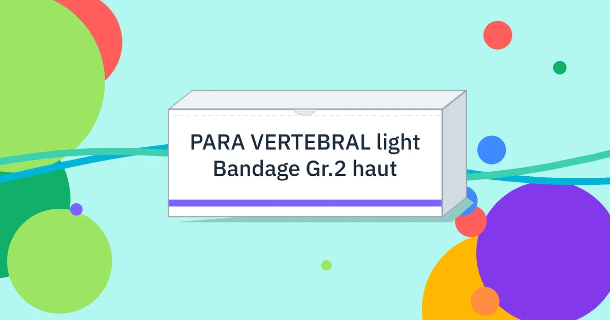 Symbolbild: Packung mit der Aufschrift PARA VERTEBRAL light Bandage Gr.2 haut (PZN 10003583) – Verfügbarkeit und Bezug in Apotheken in Frankfurt am Main
