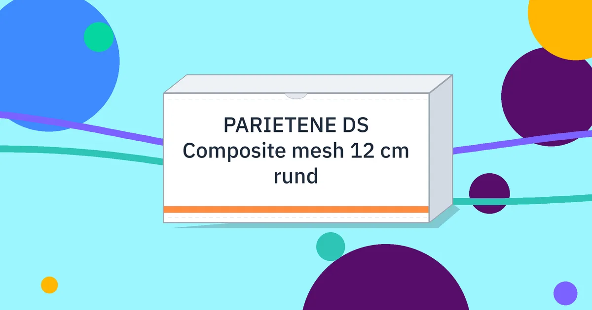 Symbolbild: Packung mit der Aufschrift PARIETENE DS Composite mesh 12 cm rund (PZN 18258348) – Verfügbarkeit und Bezug in Apotheken in Frankfurt am Main