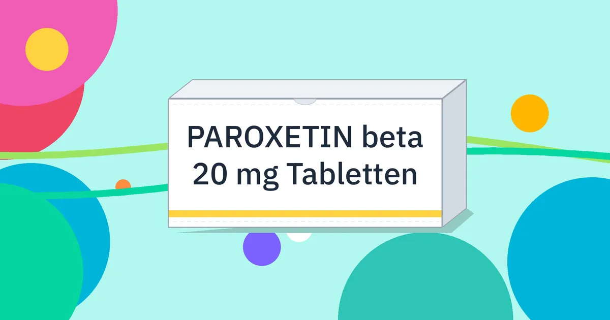 Symbolbild: Packung mit der Aufschrift PAROXETIN beta 20 mg Tabletten (PZN 04784524) – Verfügbarkeit und Bezug in Apotheken in Frankfurt am Main