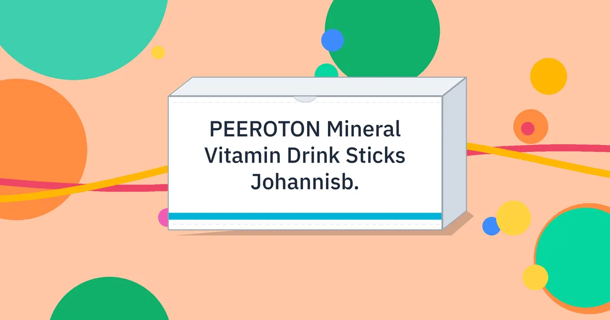 Symbolbild: Packung mit der Aufschrift PEEROTON Mineral Vitamin Drink Sticks Johannisb. (PZN 09377551) – Verfügbarkeit und Bezug in Apotheken in Frankfurt am Main