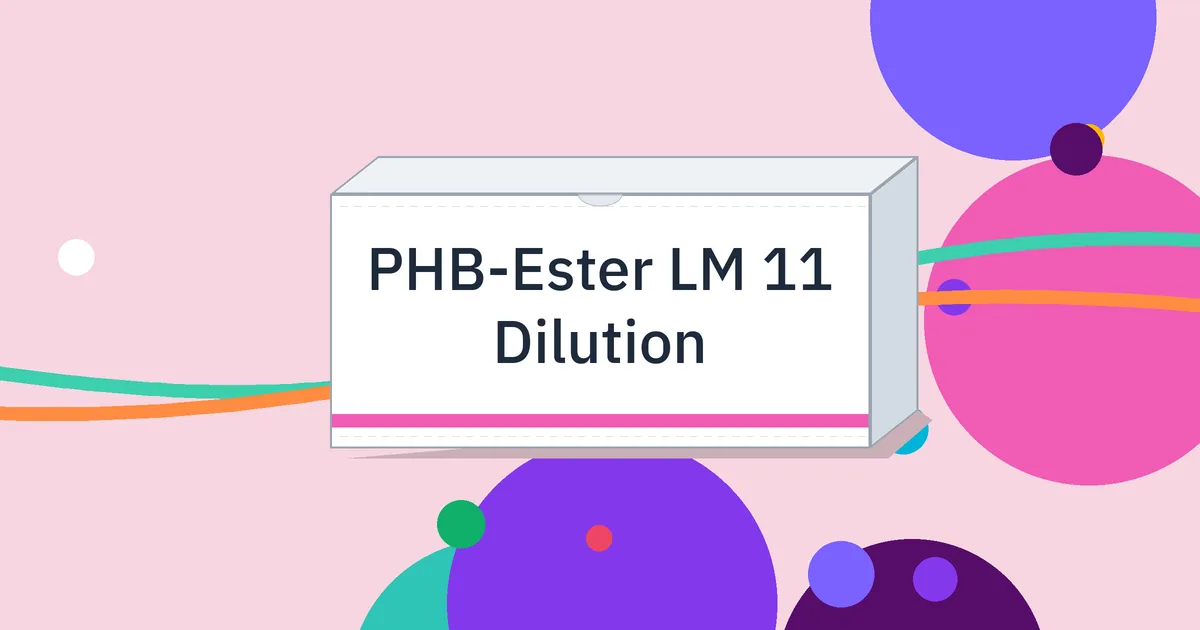 Symbolbild: Packung mit der Aufschrift PHB-Ester LM 11 Dilution (PZN 12978107) – Verfügbarkeit und Bezug in Apotheken in Frankfurt am Main