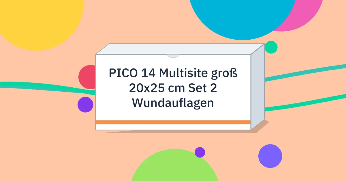Symbolbild: Packung mit der Aufschrift PICO 14 Multisite groß 20x25 cm Set 2 Wundauflagen (PZN 15261686) – Verfügbarkeit und Bezug in Apotheken in Frankfurt am Main