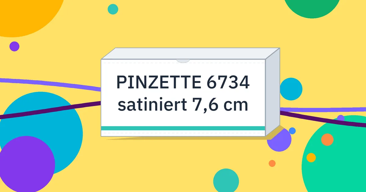 Symbolbild: Packung mit der Aufschrift PINZETTE 6734 satiniert 7,6 cm (PZN 03493629) – Verfügbarkeit und Bezug in Apotheken in Frankfurt am Main