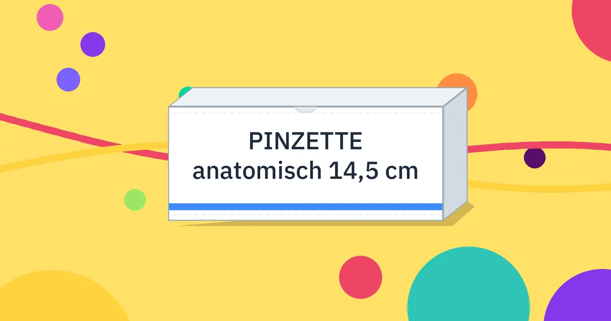 Symbolbild: Packung mit der Aufschrift PINZETTE anatomisch 14,5 cm (PZN 01735057) – Verfügbarkeit und Bezug in Apotheken in Frankfurt am Main