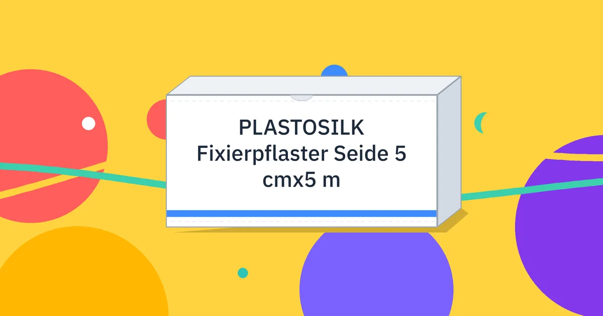 Symbolbild: Packung mit der Aufschrift PLASTOSILK Fixierpflaster Seide 5 cmx5 m (PZN 07573012) – Verfügbarkeit und Bezug in Apotheken in Frankfurt am Main