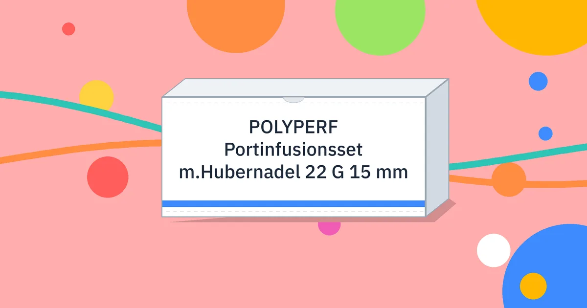 Symbolbild: Packung mit der Aufschrift POLYPERF Portinfusionsset m.Hubernadel 22 G 15 mm (PZN 17527817) – Verfügbarkeit und Bezug in Apotheken in Frankfurt am Main