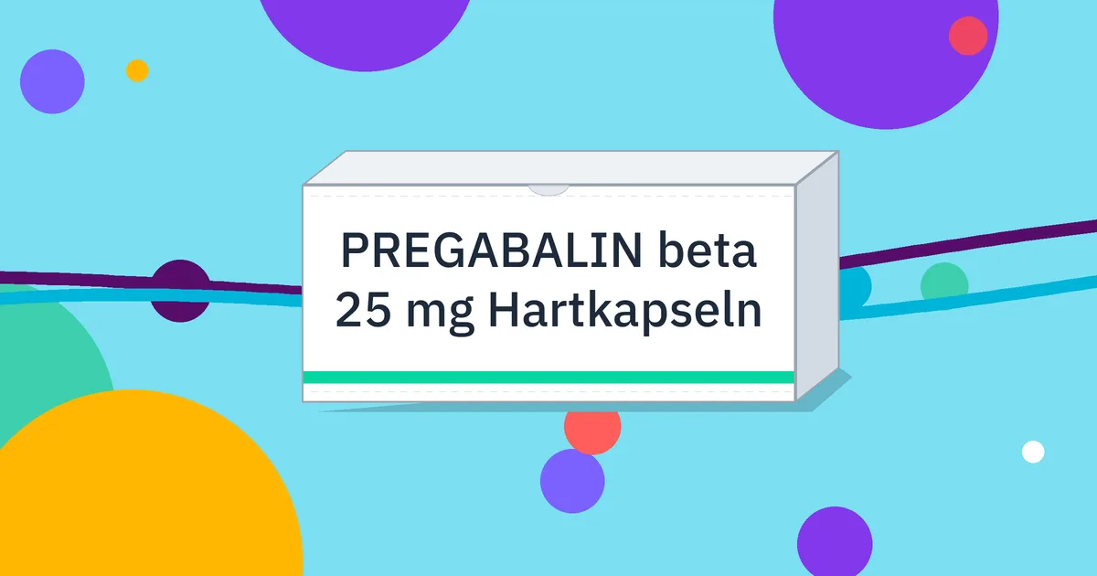 Symbolbild: Packung mit der Aufschrift PREGABALIN beta 25 mg Hartkapseln (PZN 09264060) – Verfügbarkeit und Bezug in Apotheken in Frankfurt am Main