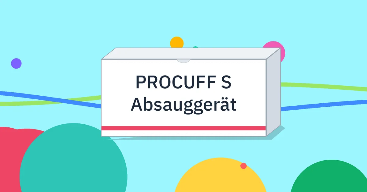 Symbolbild: Packung mit der Aufschrift PROCUFF S Absauggerät (PZN 14016051) – Verfügbarkeit und Bezug in Apotheken in Frankfurt am Main