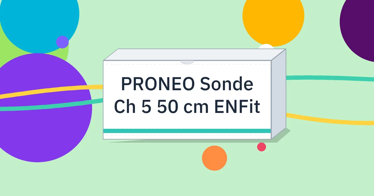 Symbolbild: Packung mit der Aufschrift PRONEO Sonde Ch 5 50 cm ENFit (PZN 11579210) – Verfügbarkeit und Bezug in Apotheken in Frankfurt am Main