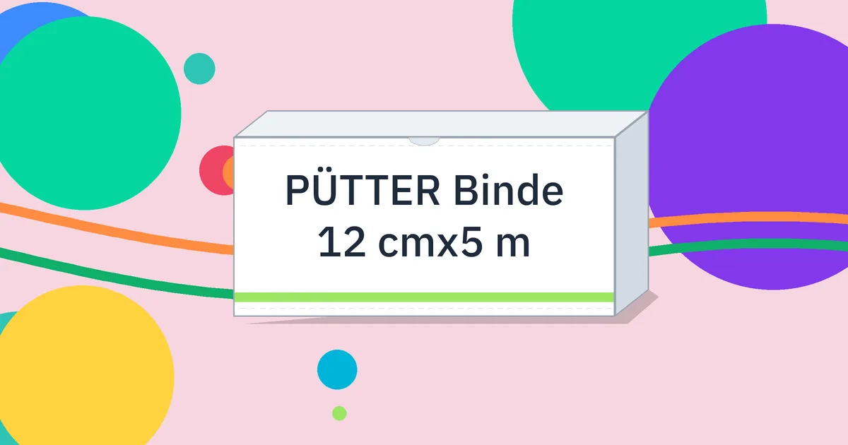 Symbolbild: Packung mit der Aufschrift PÜTTER Binde 12 cmx5 m (PZN 05529780) – Verfügbarkeit und Bezug in Apotheken in Frankfurt am Main